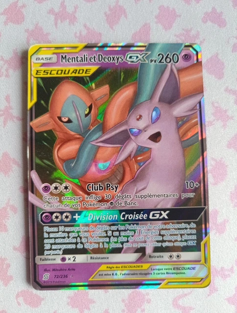 CARTE POKÉMON MENTALI Et Deoxys GX 72/236 SL11 Soleil Lune Harmonie ...