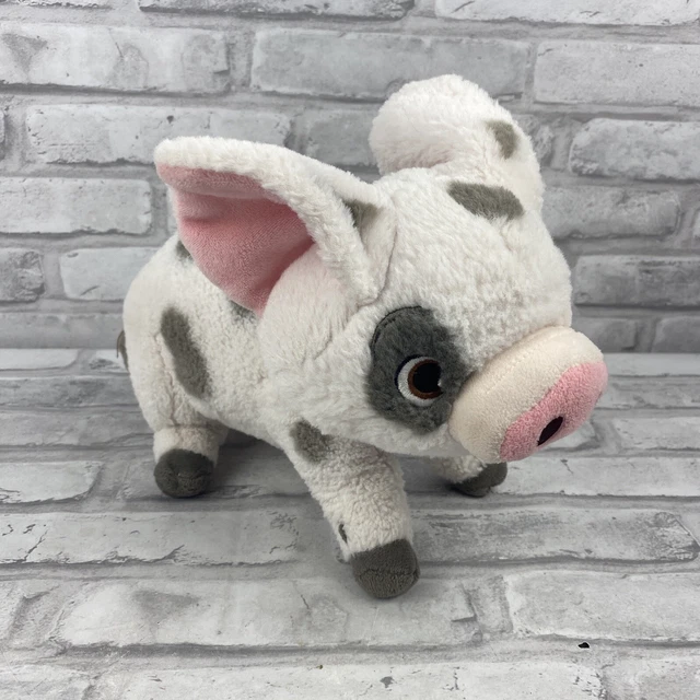 DISNEY STORE MOANA Pua Plush Pig Stuffed Animal Toy White Gray Pink 8 ...