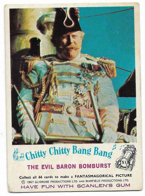 1969 SCANLENS CHITTY Chitty Bang Bang (51) The Evil Baron Bomburst ...