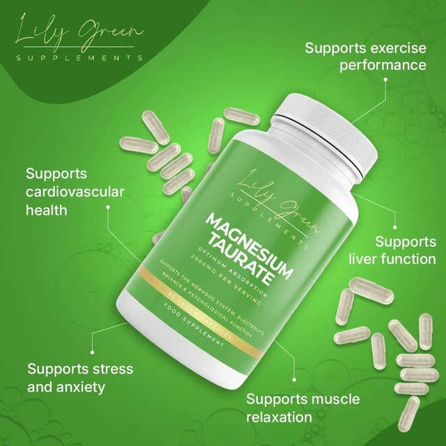 LILY GREEN MAGNESIUM Taurate Supplements | 2000mg Per Serving Magnesium ...