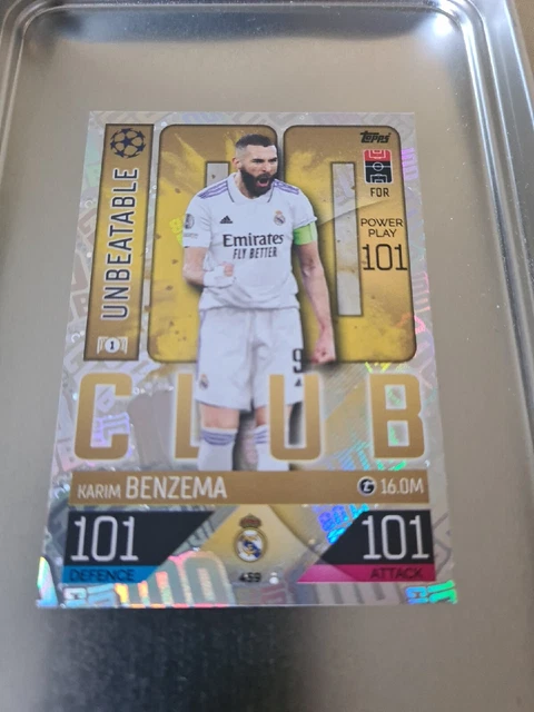 MATCH ATTAX 2022/23 22/23 Karim Benzema 100 101 Hundred Club Unbeatable ...
