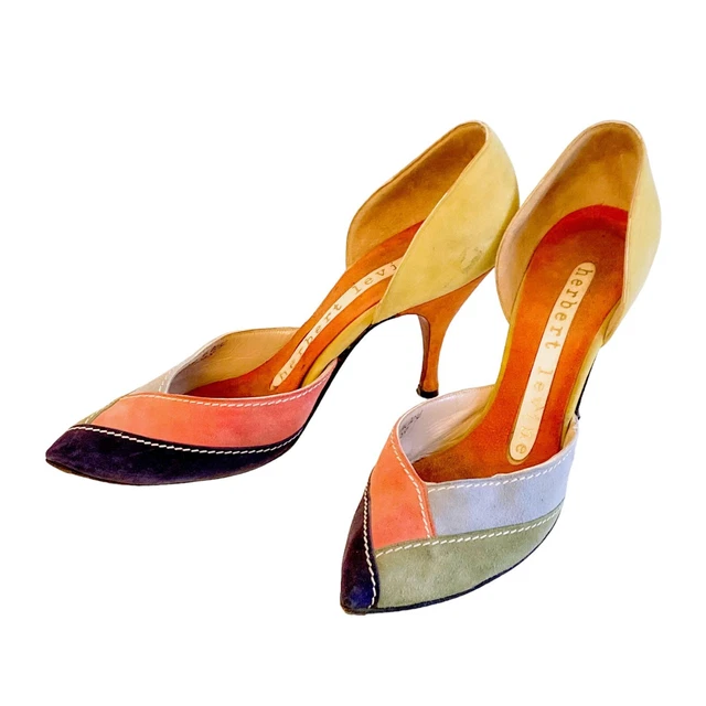 VINTAGE HERBERT LEVINE suede patchwork pumps Rare Vintage, Collector’s ...