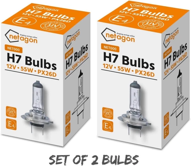 2 X H7 Bulbs (477/499) 12v 55W PX26d Headlight Halogen Bulb For Audi ...