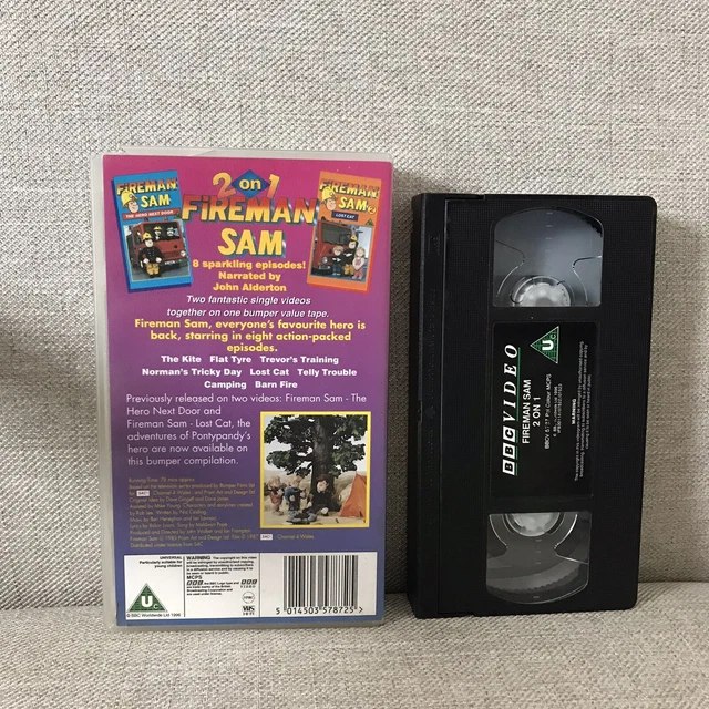 FIREMAN SAM 2 On 1 - Bbc Vhs Video - Back In A Blaze Of Glory ...