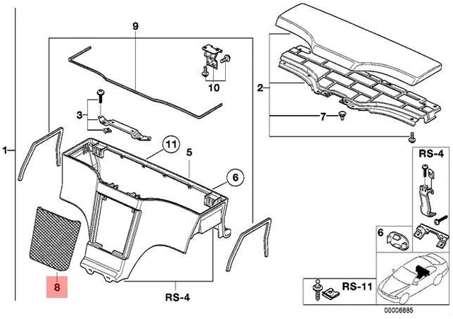 GENUINE BMW Z3 E36 REAR MIDDLE CENTER HARMAN KARDON SPEAKER COVER ...