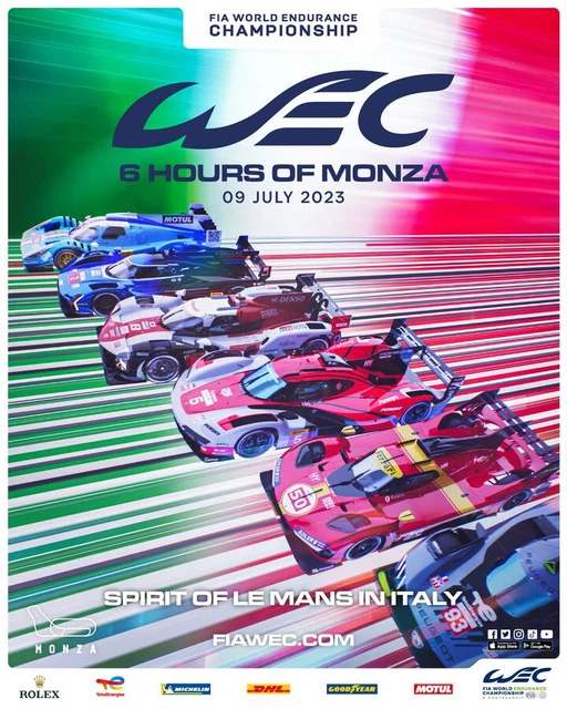 PLAKAT WEC 6 Hours of Monza 2023 (Le Mans) Poster EUR 10,00 - PicClick DE