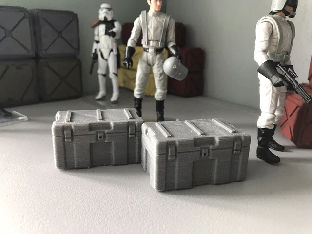 STAR WARS 3.75” Scale Cargo Crates/boxes 3D PRINTED Diorama Custom GI ...