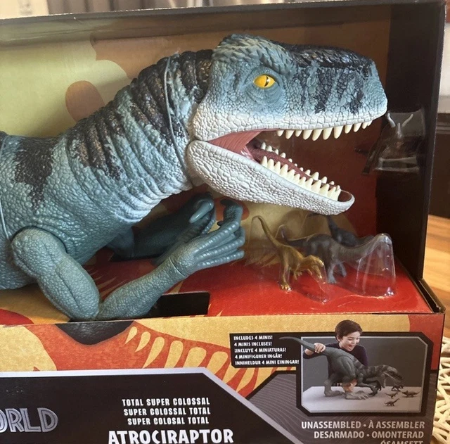 JURASSIC WORLD TOTAL Super Colossal Atrociraptor Pack, 37-inch long ...