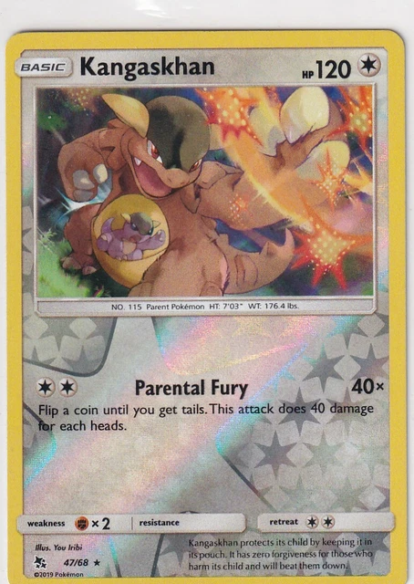 POKEMON MAPPA HIDDEN Fates No. 47/68 Kangaskhan Reverse Holo Inglese ...