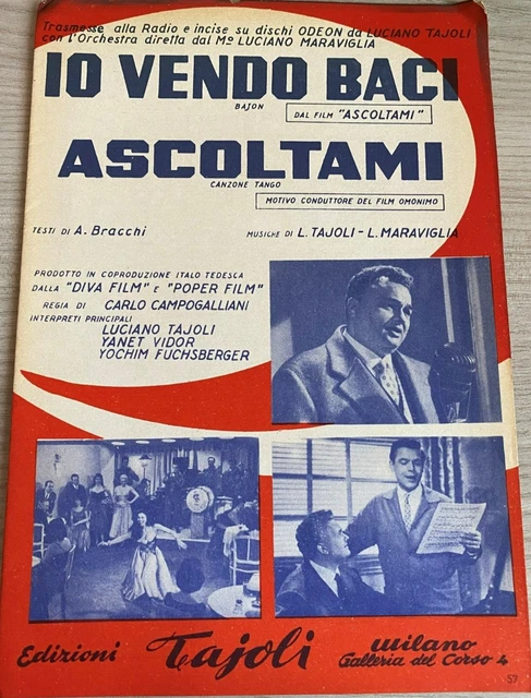 SPARTITO MUSICALE DA Collezione 1957 Fil Ascoltami Luciano Tajoli ...