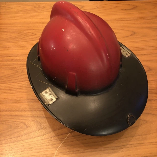 VINTAGE MSA FIRE Dept Red Fireman Firefighter Helmet RARE Collectible ...