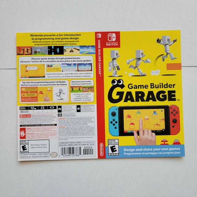 GAME BUILDER GARAGE Switch Replacement Box Art Sleeve Original | No ...