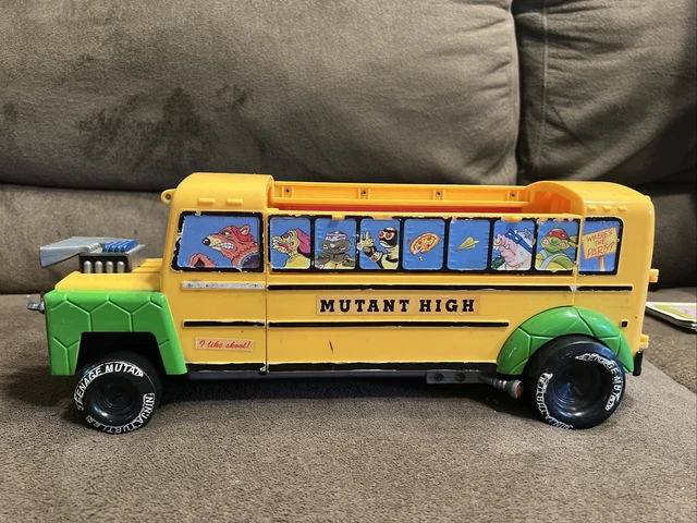 RARE 1992 TMNT Ninja Turtle Mutant School Bus Rock N Roll Mutant High ...