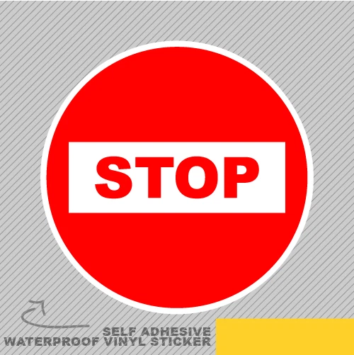 STOP CIRCLE SIGN Sticker Door Vinyl Sticker Decal Window Car Van Bike ...