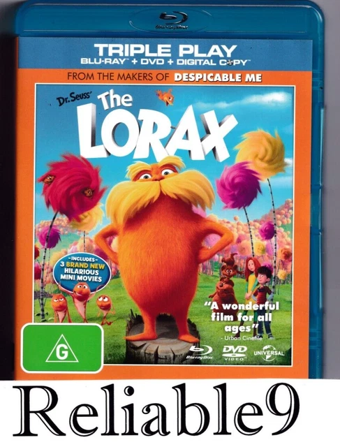 THE LORAX BLURAY+DVD+3 new mini movies+Features Region B & 4- 2012 ...