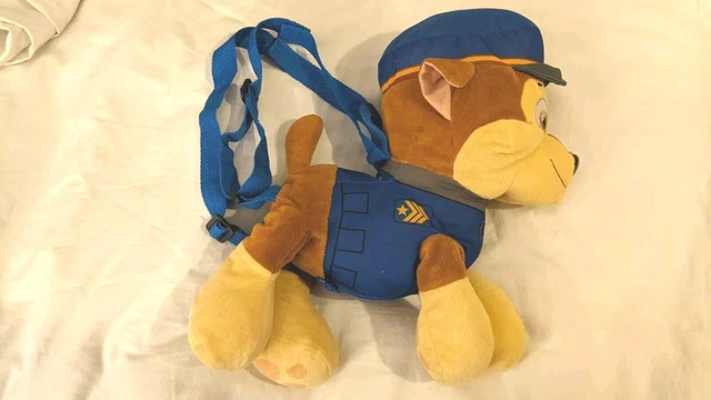 NICKELODEON PAW PATROL Chase Backpack Plush Soft Toy Teddy Bag 10" Head ...