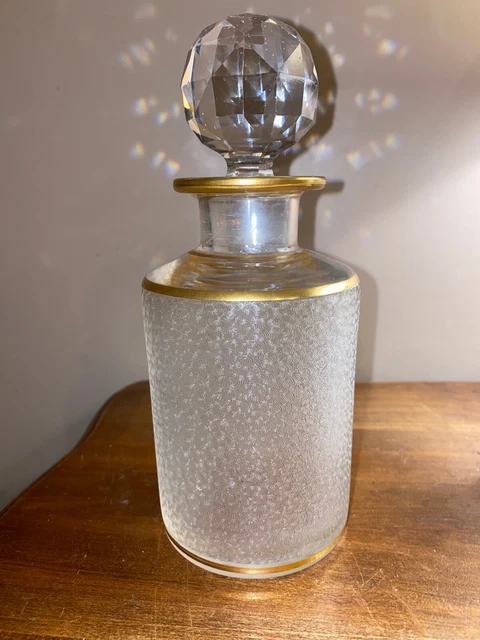 ST SAINT LOUIS ANCIEN FLACON A PARFUM CRISTAL GIVRE XIXème siècle 19,5 ...