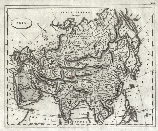 ASIA ORIGINALE INCISIONE Cartina Geografica Pinkerton 1804 EUR 71,83 ...