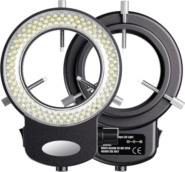 ADJUSTABLE MICROSCOPE LIGHT Source fit for DM601 Dimmable 144 LED Ring ...