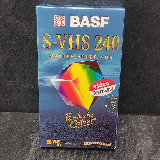 BASF S-VHS 240 Master Super VHS Fantastic Colours 4 ore di validità nuovo IMBALLO ORIGINALE EUR ...
