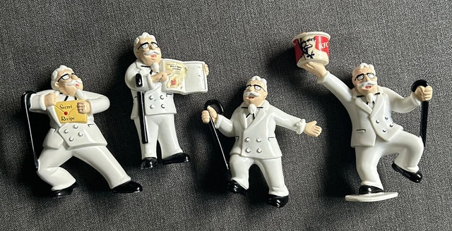VINTAGE KFC KENTUCKY Fried Chicken Colonel Sanders X4 PVC Figures ...