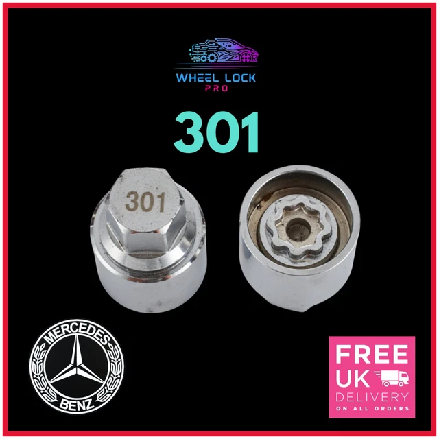 MERCEDES BENZ LOCKING Wheel Nut Key Number 301 - UK Seller £19.99 ...