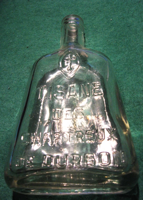 ANCIENNE BOUTEILLE MEDLCINALE "tisane des Chartreux de Durbon" haut ...