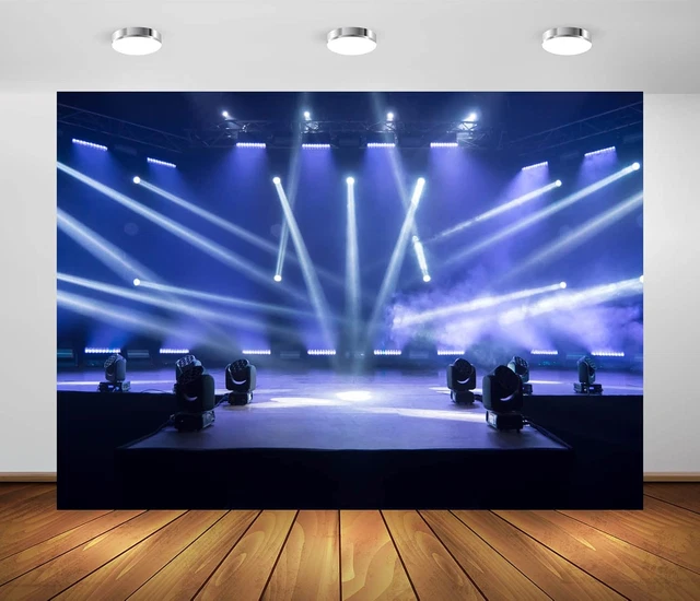 7X5FT FABRIC MUSIC Concert Stage Backdrop Music Night Blue Stage ...