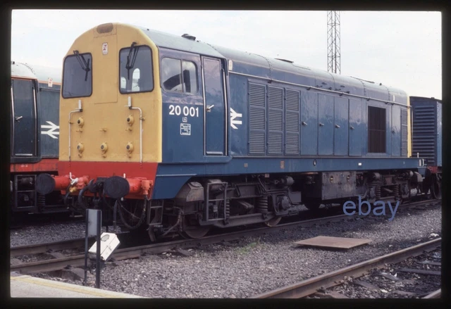 ORIGINAL 35MM SLIDE - Class 20 - 20001 on shed at Tinsley - 9.90. £10. ...
