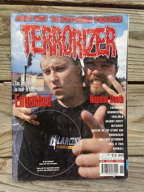 TERRORIZER MAGAZINE UK Issue 60 Nov 1998 Napalm Death Skinny Puppy ...