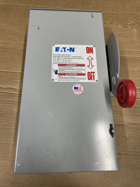 EATON DH221NRK SAFETY Switch Heavy Duty, 30A 240V, 3 Wire Fusible ...
