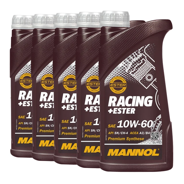 5 (5X1) LITRES MANNOL Racing+Ester 10W-60 API SN/SM/CF EUR 37,54 ...