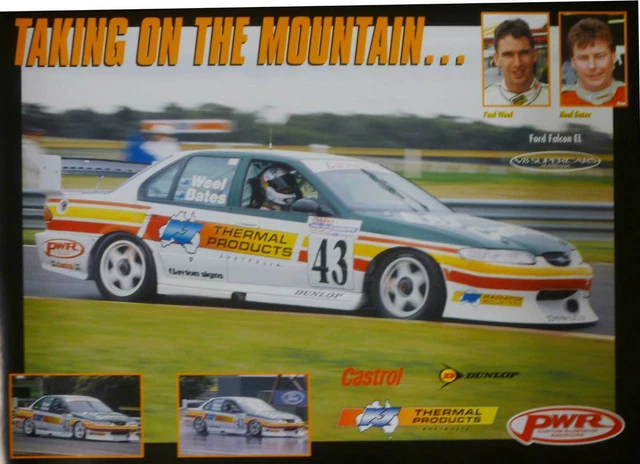 FORD FALCON EL #43 Paul Weel Ned Bates Bathurst V8 Supercars Poster $18 ...