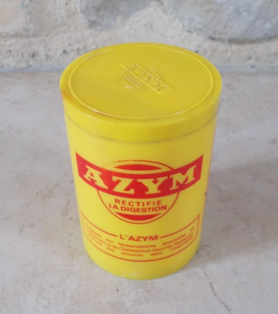 ANCIENNE BOITE PLASTIQUE tube AZYM Digestion médicaments France vintage ...