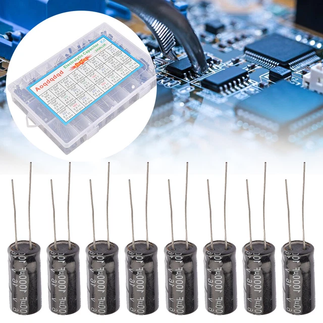 630PCS 24 VALUES 16-50V 0.1-1000uF Low Voltage Capacitor Kit Convenient ...