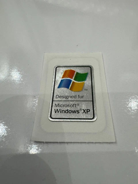 MICROSOFT WINDOWS XP Adesivo sticker label silver/laminato buone ...