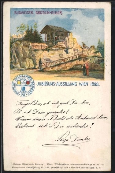 CARTOLINA D'ARTISTA PHILIPP + Kramer, Vienna, mostra anniversario 1898 ...