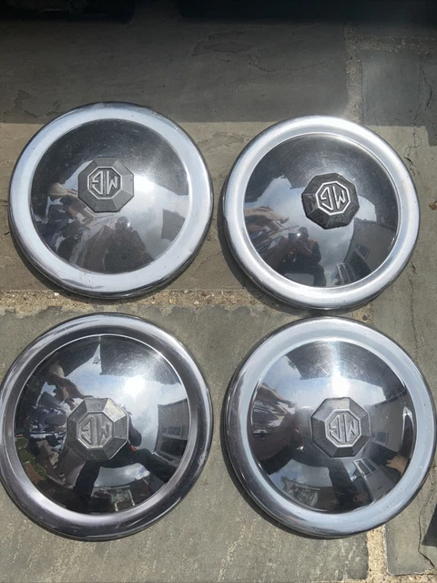 BMC ORIGINAL CHROME Wheel Trims X4 Classic Mg Badged Magnette Za, Zb ...