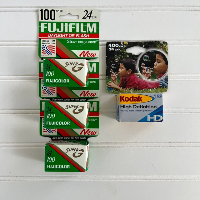 4 ROLLS - 3 FujiFilm 100 35mm & 1 Kodak 400 Color Film 24 Exposures ...