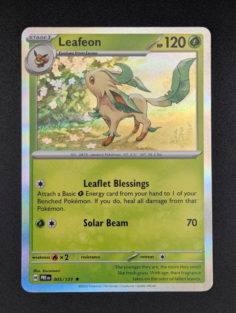 LEAFEON 005/131 RARE Holo Pokémon TCG Prismatic Evolutions £1.89 ...