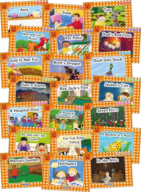 JOLLY PHONICS ORANGE Level Readers Complete Set: in Precursive Letters ...