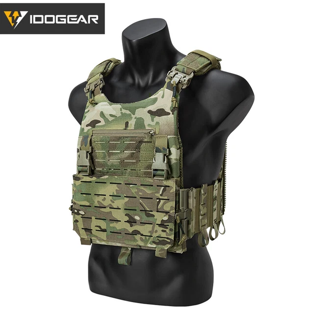 IDOGEAR PLATE CARRIER Tactical Vest Quick Release & Laser Cut MOLLE ...