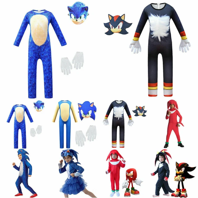 KIDS COSPLAY SONIC The Hedgehog Shadow Knuckles Carnival Costume Fancy ...