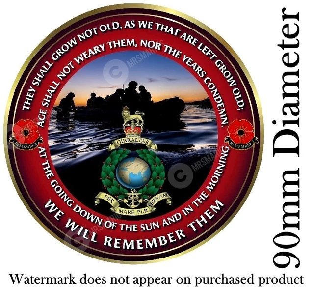 ROYAL MARINES LEST we forget Remembrance day static cling car window ...