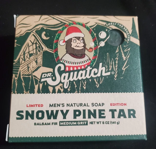 DR. SQUATCH LIMITED Edition Snowy Pine Tar Medium Grit Bar Soap. 5.5lb ...