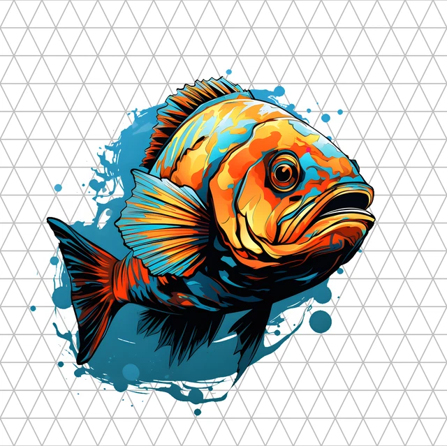 COLORFUL ABSTRACT FISH PNG Clip Art Sublimation Design Digital Download ...