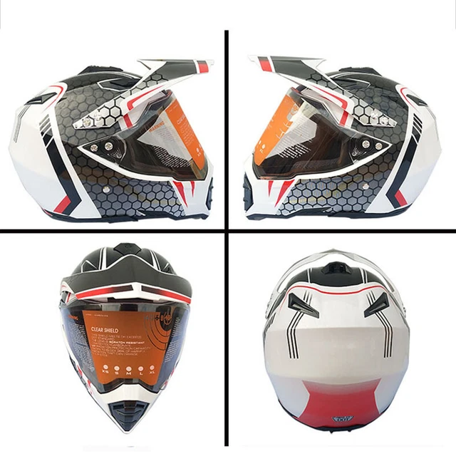 ATV FULL FACE Motorcycle Helmet Motorcross Off-road Visor Lens Dirt ...