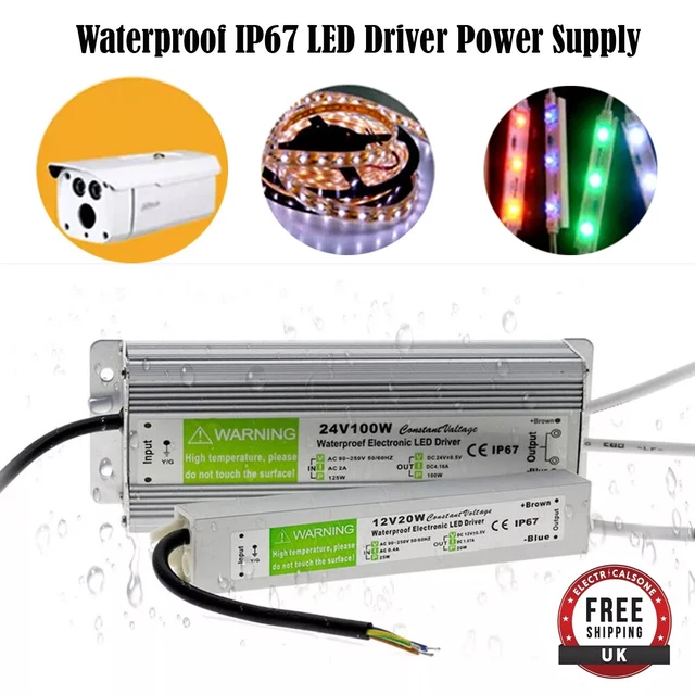 WATERPROOF LED DRIVER Power Supply Transformer DC12V/24V IP67 for LED ...