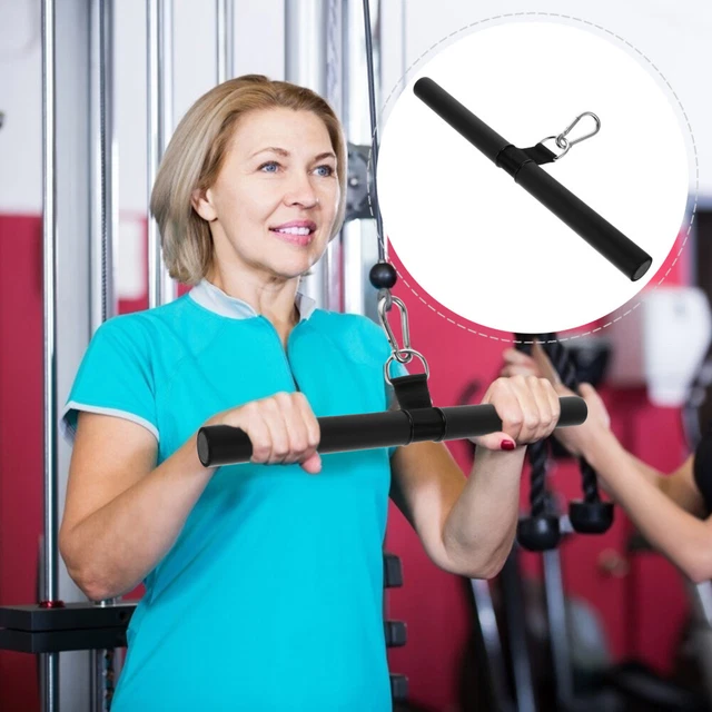 STEEL DROP BAR Fitness Cable Machine Attachment Tricep Press down £16. ...