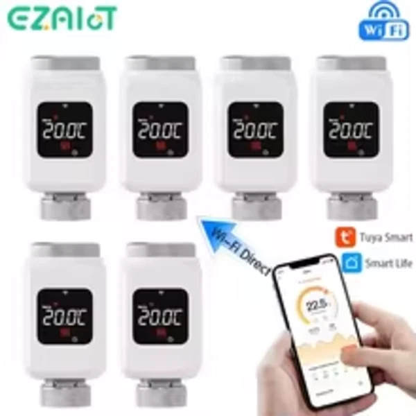 TUYA SMART WIFI Thermostatic Radiator Valve TRV Programmable Remote ...